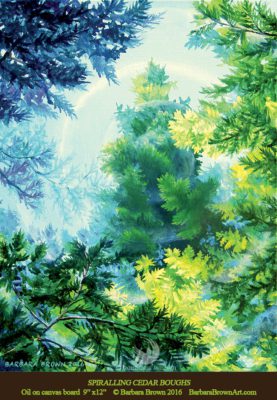 Spiralling Cedar Boughs | Barbara Brown, Artist of the Forest