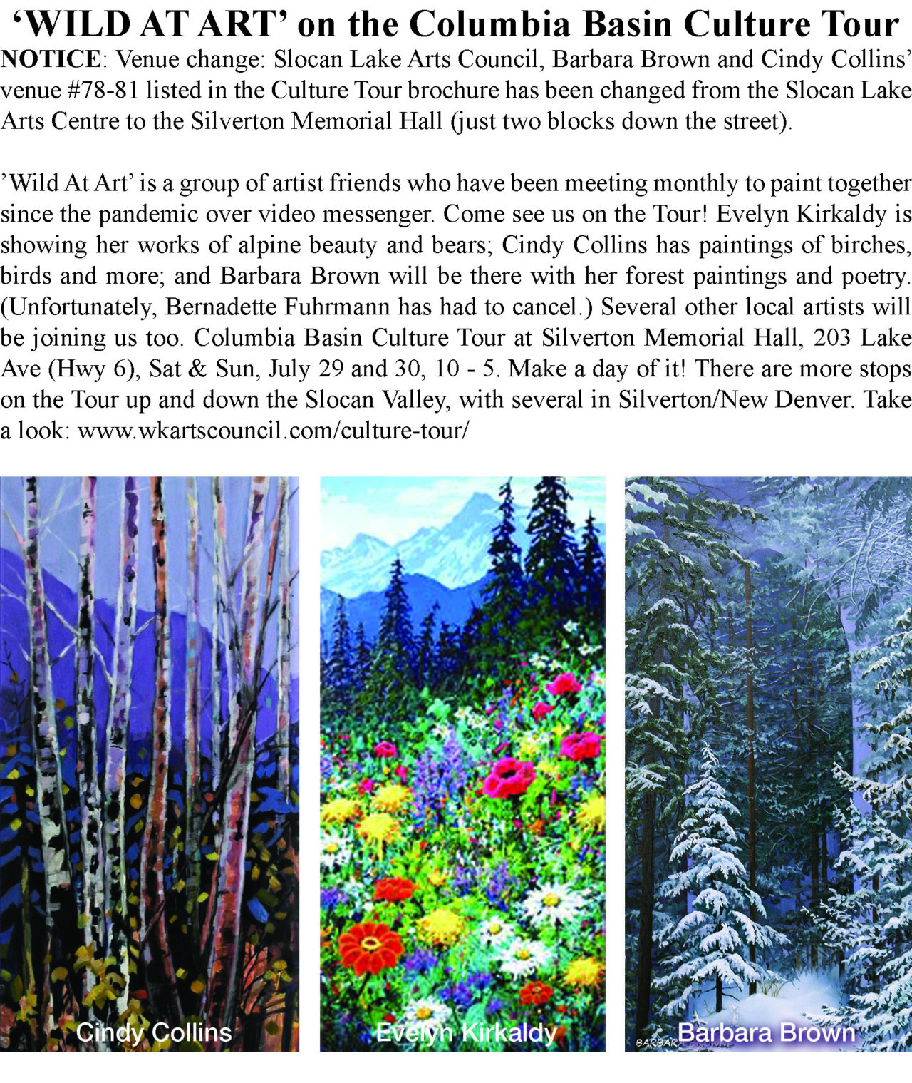 Events | Barbara Brown, Artist of the Forest